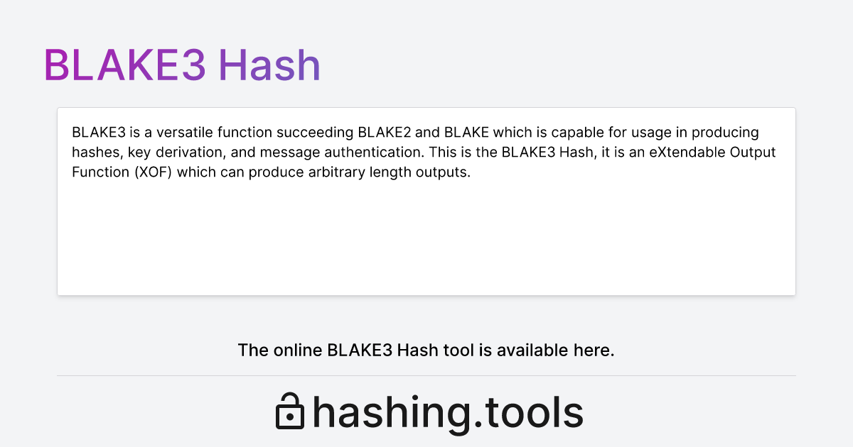 Blake3 Hash Hashingtools